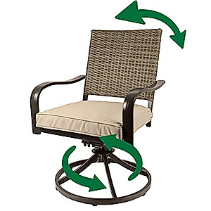 Garden Elements Bellevue Aluminum Woven Back Swivel Rocker, Taupe (Pack of 2)
