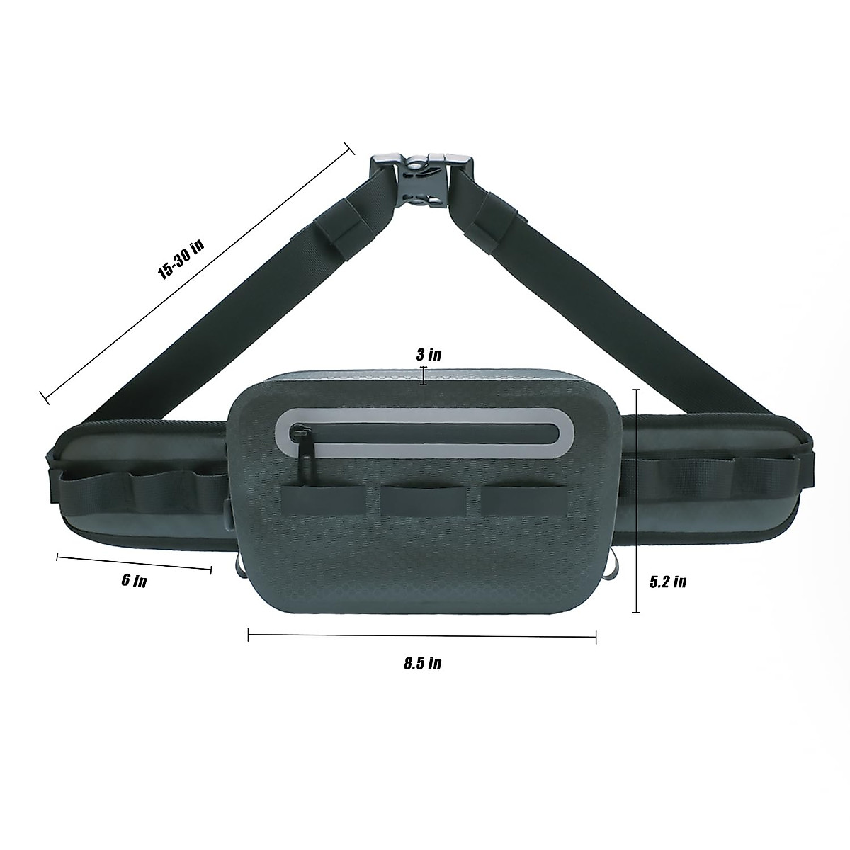 Sarcia Waterproof Waist Bag - Fly Fishing Fanny Pack with Rod Holder and Airtight Zipper, Ideal for Kayaking, Outdoor Sports, Camping and Hiking