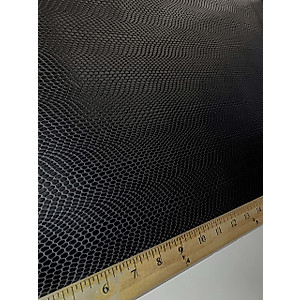 Fabric Empire Vinyl Upholstery Fabric Embossed Texture Snake Fake Leather Material for Bags Purses Shoes Apparel 54" Wide/Sold by The Yard (Mamba, Black)