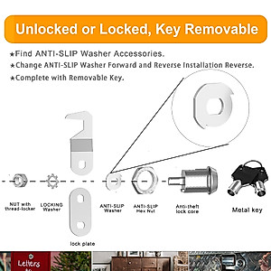 BOZXYE 1 Pack Toolbox Lock with Keys, Mailbox Lock 5/8" Cam Lock Keyed Alike, Tool Box Lock Replacement for Mailbox RV Storage Door, Zinc Alloy
