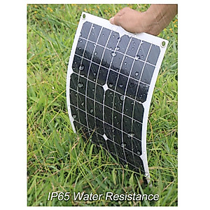 Lixada Solar Panel Charger USB Port Portable High Power Monocrystalline Solar Panel Phone USB Devices Charger & Car Battery Charging Clip Line for Cell Phone Camping RV Boat Marine - 20Watt