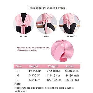 Daydance Black Women Ballet Sweater Wrap Soft Dance Warm Up Clothes for Leotards