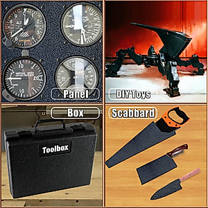 ABS Plastic Sheet 1/8 Inch Thick 24" x 36" (2-Pack)，Black Rigid Moldable Panel with Different Surfaces (Textured Front & Smooth Back) 0.125" Thick for Structural Parts and DIY Home Decor, etc.