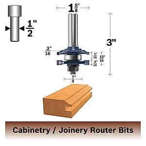 BOSCH 85627M 1-5/8 In. x 13/16 In. Carbide Tipped Ogee Rail Bit