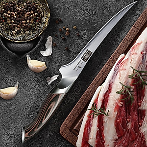 HOSHANHO Fillet Knife 7 Inch, Super Sharp Boning Knife in High Carbon Steel AUS-10, Professional Japanese Fish Knife for Meat Poultry Cutting