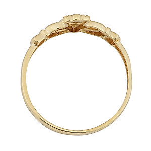 Kooljewelry 14k Yellow Gold High Polish Claddagh Ring (size 6)