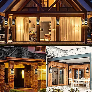 2 Packs Outdoor Wall Light - Modern Black Exterior Light Fixture Waterproof Porch Sconces Wall Mounted Lighting, Anti-Rust Rustic Wall Sconce for House Garage, Doorway, Front Door Entryway, E26