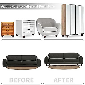 TURSTIN Set of 8 Furniture Legs 3 Inch Square Solid Wood Couch Legs Replacement Sofa Legs Mid Century Furniture Feet for Armchair Bed Dresser Cabinet Include Installation Hardware, Brown