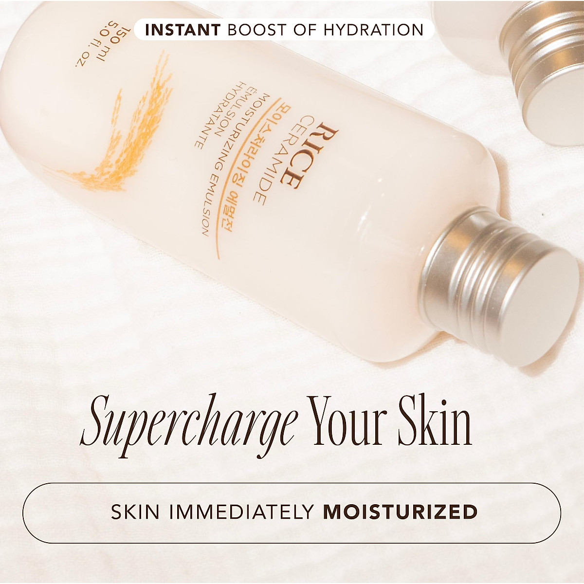 The Face Shop Rice Ceramide Moisturizing Emulsion - Rice Extract - Lightweight Face Moisturizer - Brightening - Hydrating Targets Dryness - Strengthens Skin Barrier - Face Lotion - Korean Skin Care