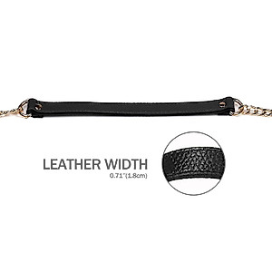 VanEnjoy Replacement Chain & Genuine Leather Shoulder Crossbody Strap (Black(with Tassel))