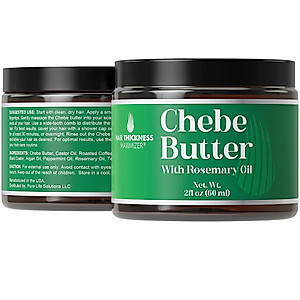 Chebe Butter For Hair Growth With Rosemary Oil. 2oz Vegan Chebe Hair Butter Grease For Hair Men, Women. Hair Thickening, Moisturizing, Strengthening. Hair Growth Scalp Treatment For Dry, Brittle Hair