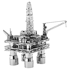 Fascinations Metal Earth Off Shore Oil Rig & Oil Tanker Gift Box Set 3D Metal Model Kit
