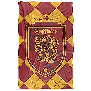 Harry Potter Gryffindor Plaid Sigil Silky Touch Super Soft Throw Blanket 36" x 58",Gryffindor Plaid Sigil