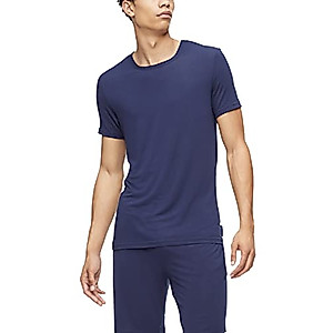 Calvin Klein Men's Ultra-Soft Modern Modal Lounge Crewneck T-Shirt, Blue Shadow, Extra Large