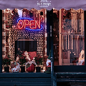 HAJAE Open Signs for Business, 16.5"x 8.4" Dimmable Neon Open Sign, USB Powered Large Open Signs for Party Bar Salon Stores Offices Wall Decor, Open Sign Led