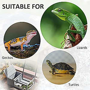 PawHut Wooden Tortoise House Indoor Turtle Habitat Enclosure Outdoor Reptile Cage for Lizards, Geckos, Gray