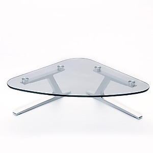 Toughened Glass Triangle Monitor Stand, Strong Load-Bearing Computer Monitor Riser, Laptop Corner Monitor Stand, Glass Screen Elevation Shelf