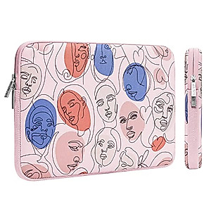 MOSISO Laptop Sleeve Compatible with MacBook Air/Pro, 13-13.3 inch Notebook, Compatible with MacBook Pro 14 inch 2023-2021 A2779 M2 A2442 M1, One Heart One Earth Neoprene Bag with Small Case, Pink