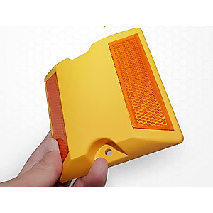 IoF 3-Pack Reflective Lane Markers Lane Reflector Reflective Road Pavement Markers (4 x 4 Inch) Asphalt Markers Suitable for Speed Bumps,Sidewalks,Crosswalks,Highways and Driveways with Anchor Bolts