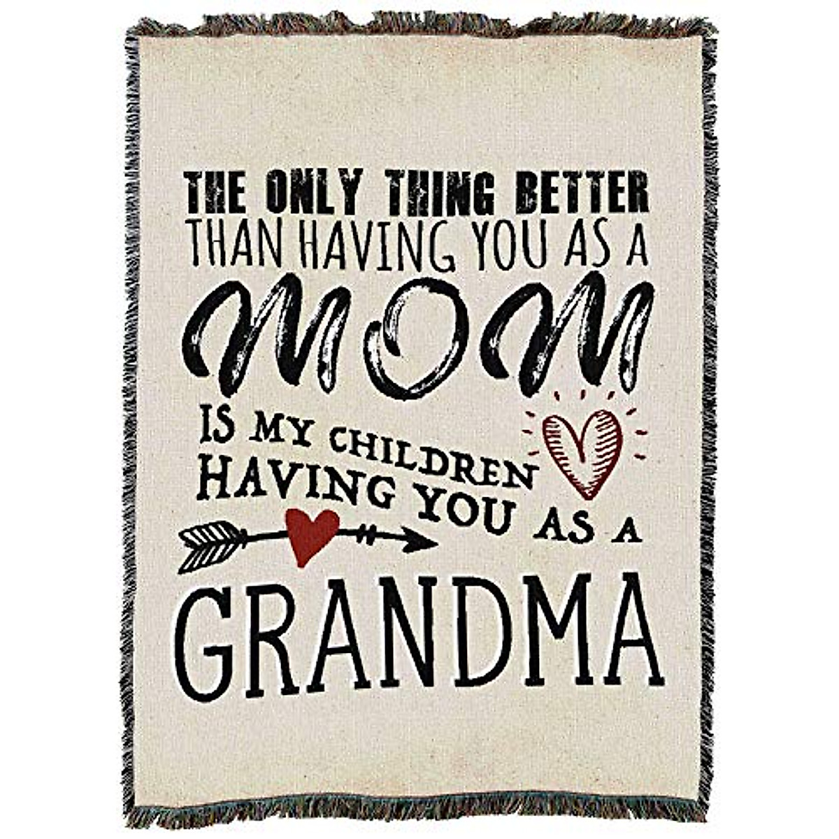 Pure Country Weavers The Only Thing Better Mom Grandma Blanket - Gift Tapestry Throw Woven from Cotton - Made in The USA (72x54)