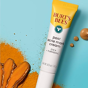 Burt’s Bees Post Acne Mark Cream for All Skin Types, Gentle Dark Spot Correcting Cream for Face, Formulated with Turmeric, 0.5 Oz.