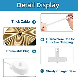 Charger for Oral B Braun Electric Toothbrush iO Series 3 4 5 6, Pro 1000/3000/5000/7000/7500/Genius, Replacement 3757 Charger Base, Waterproof Inductive Base