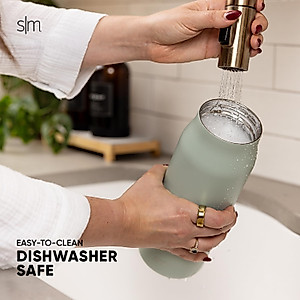 Simple Modern Water Bottle with Straw lid | Insulated Stainless Steel Thermos | Reusable Travel Water Bottles for Gym & Sports | Leak Proof & BPA Free | Mesa Collection | 34oz, Almond Birch