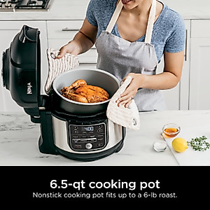Ninja Foodi 10-in-1 6.5-Qt PRO Pressure Cooker OS300 | Air Fryer, TenderCrisp, Slow Cook, Sous Vide | Nonstick, Ceramic Coated, PTFE/PFOA Free, Dishwasher Safe