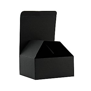 RUSPEPA Recycled Cardboard Gift Boxes - 4"X 4"X 2" - Small Gift Box with Lids for Bracelets, Jewelry and Small Gifts - 30 Pack - Black