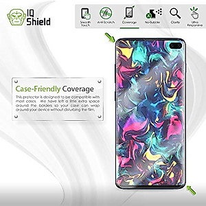 IQShield Screen Protector Compatible with Galaxy S10 Plus (S10+ 6.4 inch)(2-Pack)(Case Friendly) Anti-Bubble Clear TPU Film (NOT Compatible with Verizon S10 5G 6.7)(Works with Fingerprint ID)