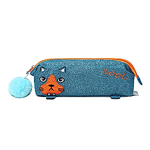 Cute Pencil Pouch Pencil Box Slim, Kid Girls Boys Gilter Teens Kindergarten Elementary Preschool Zipper Pencil Box for School