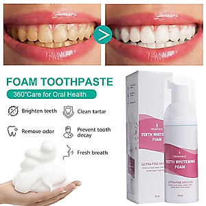 Foam Toothpaste with Fluoride Free Formula, Foaming Toothpaste for U-Shaped Electric Toothbrushes, Whitening Tooth Foam Toothpaste for Kids and Adults, 50ml*2