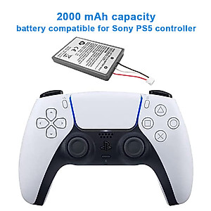 OSTENT 2000mAh 3.65V Lithium Ion Li-ion Rechargeable Battery Pack Replacement for Sony PS5 DualSense Wireless Controller
