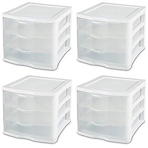 STERILITE 9.625 in. H x 11 in. W x 13.5 in. D Stackable Drawer Organizer (Pack of 1)