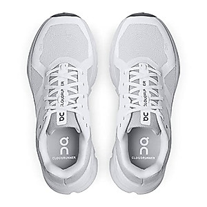 On Women's Cloudrunner Sneakers, White/Frost, 9 Medium US