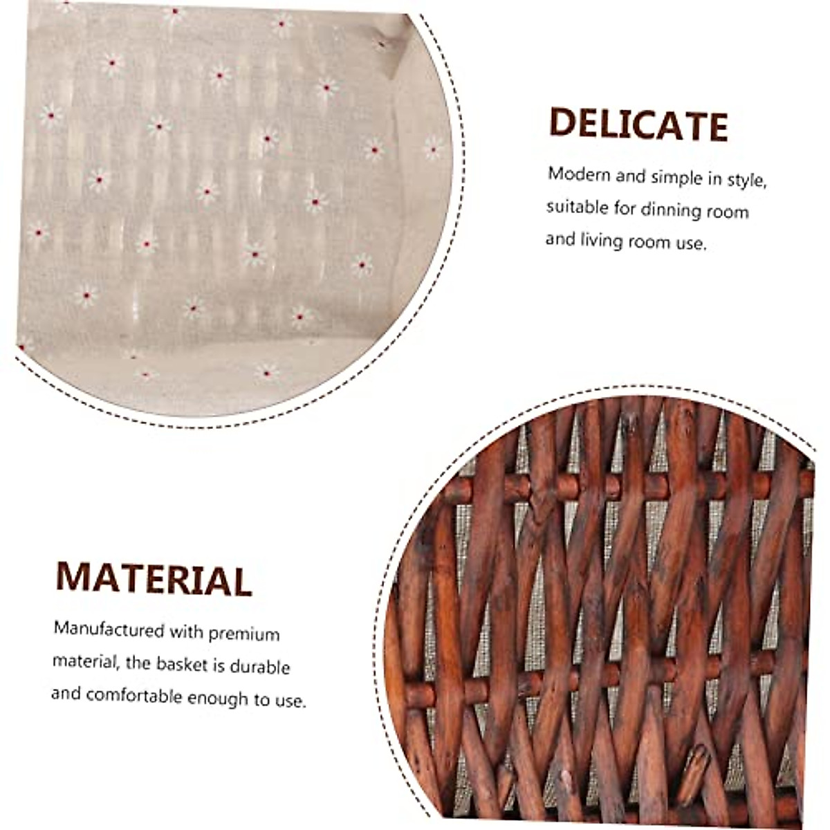 Zerodeko Storage Woven Basket Wicker Baskets Storage Baskets for Shelves Rectangular Wicker Basket Bathroom Baskets for Woven Rattan Storage Tray Garbage can Cotton Linen Toilet Paper