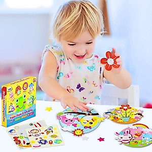 ZMLM Arts Crafts Gift Christmas: Paper Plate Art Kit for Girl Boy Art Supply Project Toddler Creative Fun Children Preschool Party Favor Bulk Activity Birthday Game Xmas Holiday Crafts Toys for Kids