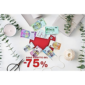 Scratch Cash Bundle Money to Play (Size Reduced to 75% Compared to The Real Ones) 175 Banknotes - 7 Stacks of Euro 25 x € 5, 10, 20, 50, 100, 200 and 500