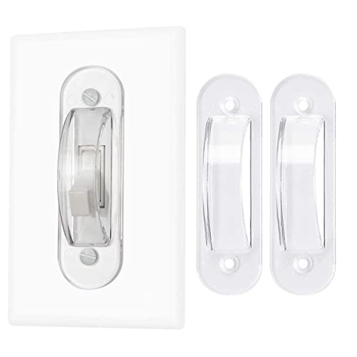 Lisol Wall Switch Guards Plate Covers Child Safety Security Home Decor (2 Pack), Clear - Keeps Light Switch ON Or Off Prevent Accidental Device Turn On or Off