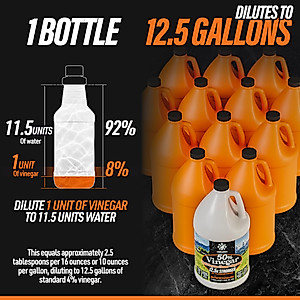 Calyptus 50% Concentrated Vinegar | Highest-Performance (12.5X Power) | Pure Virgin Vinegar | Dynamic-Power | Home, Outdoor, Industrial Cleaner Concentrate | Makes 12.5 Gallons | USA Made | 128 Ounces