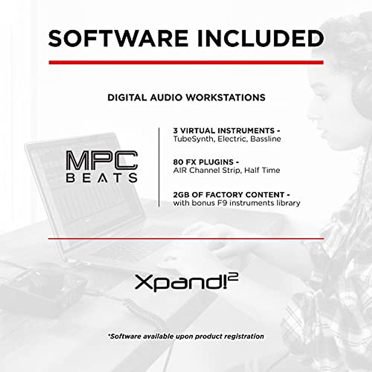 M-Audio AIR|HUB - USB Audio Interface with 3 Port Hub and Recording Software from MPC Beats Included