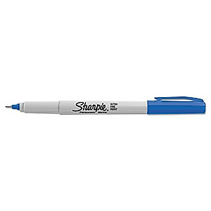 Sharpie 37003 Permanent Markers Ultra Fine Point Blue Dozen