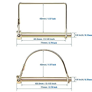 10 Pcs Safety Coupler Pins Kit - 1/4-inch Trailer Coupler Pin - Heavy-Duty Coupler Pin - Spring Steel- Long Lasting - One Kit with Multiple Uses by Automajor