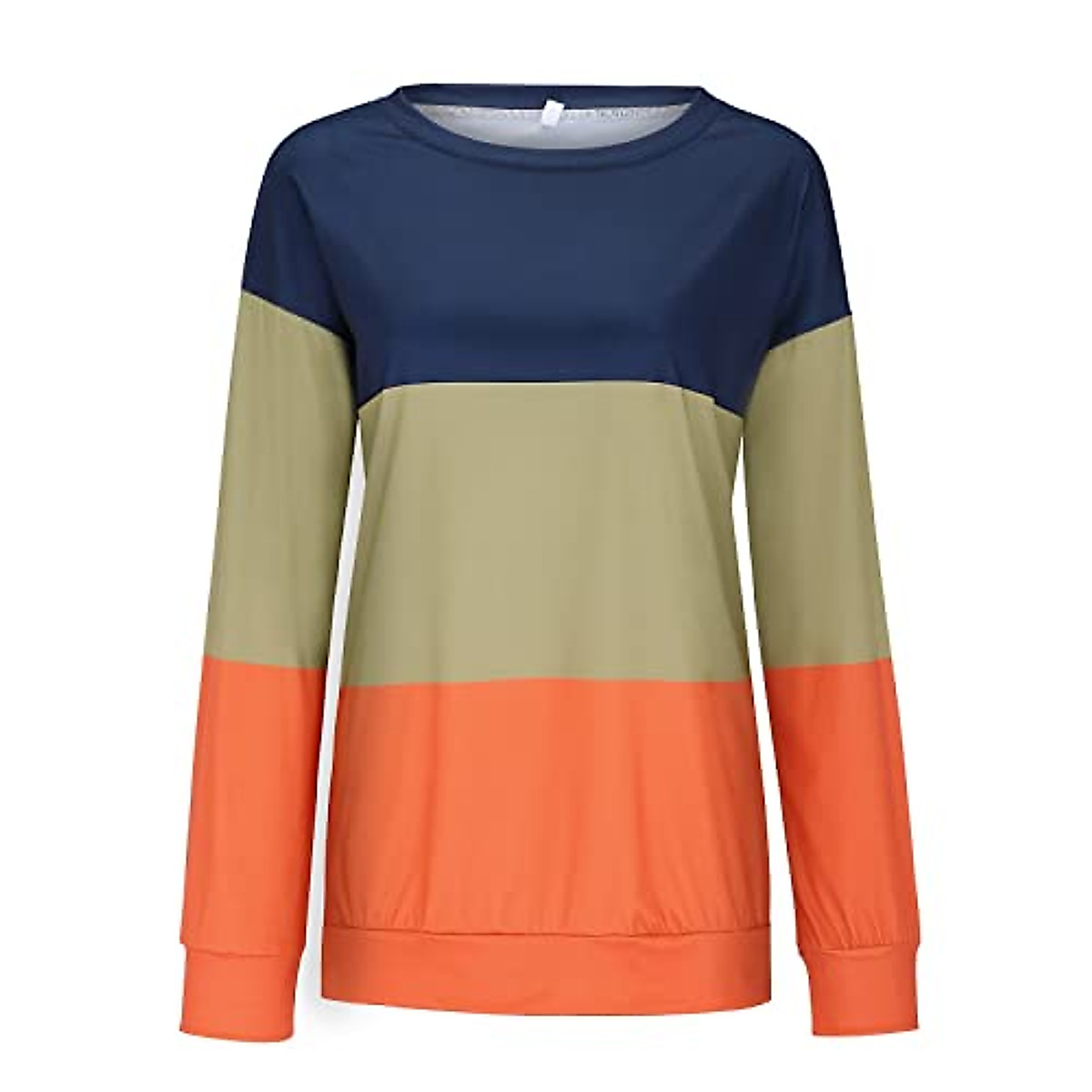 Handyulong Sweatshirts for Women, Womens Casual Long Sleeve Crewneck Sweatshirt Striped Printed Loose Pullover Tops Shirts