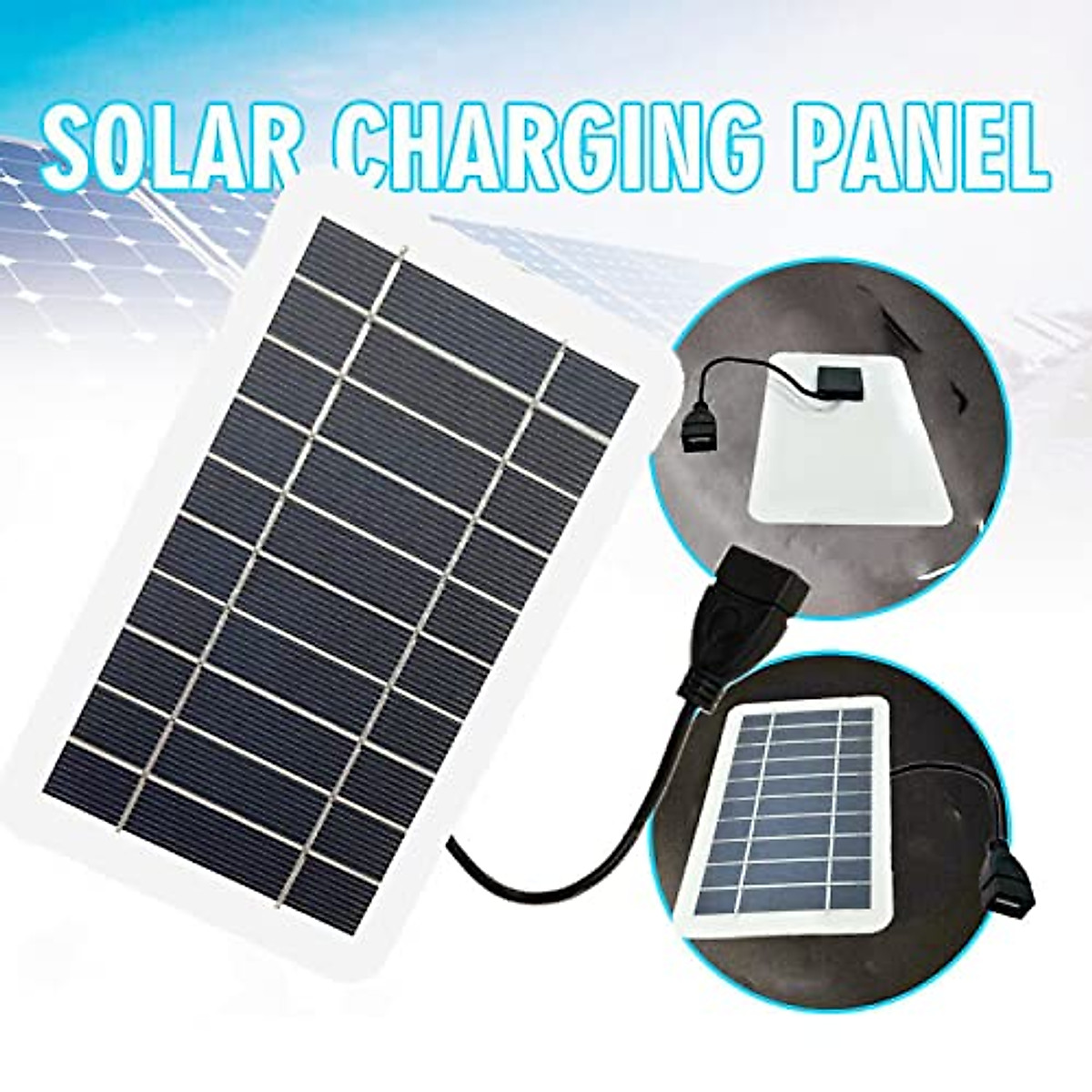 Amikadom #YxvMi0 Monocrystalline Silicon Solar Panel Charging Cell Phone Mini Solar Panel Charger USB Output / 3 7V