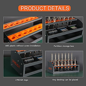 LYREIGN BT40 CNC Tool Rack, CAT40 CNC Tool Holder Keeper on Desktop Placed for CNC Machine Equipment, CNC Tool Storage System for Warehouses Machining Centers