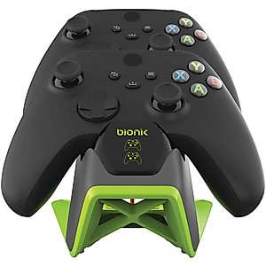 Bionik Power Stand for Xbox Series X/S: Dual Charge & Storage Dock with 2 Rechargeable Batteries-Power Adapter Included (BNK-9070) - Xbox Series X