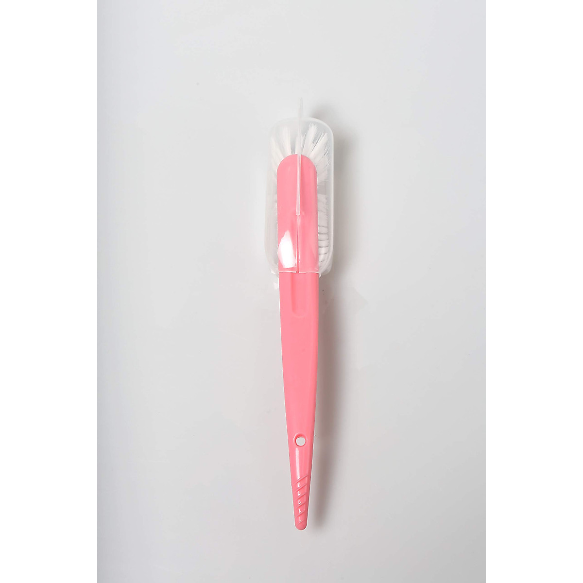 Little Angel Baby Bottle Brush with Nipple Cleaner,Soft Bristles,Convenient,Flexible for Any Bottles (Pink)