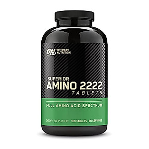Optimum Nutrition Superior Amino 2222 Tablets, Complete Essential Amino Acids, EAAs, 160 Count (Packaging may vary)