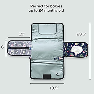 First Landings Portable Diaper Changing Pad - Convenient Travel Changing Pad and Wipe Holder - Portable Changing Pad - Navy